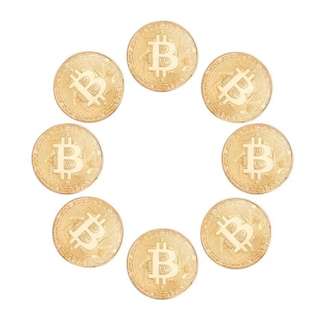 Premium Photo Physical Bitcoin Coins Placed In Circle Isolated On