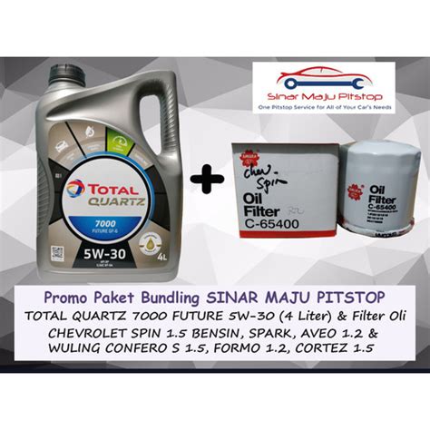 Jual Paket Oli TOTAL QUARTZ 5W 30 Filter Mobil CHEVROLET SPIN 1 5