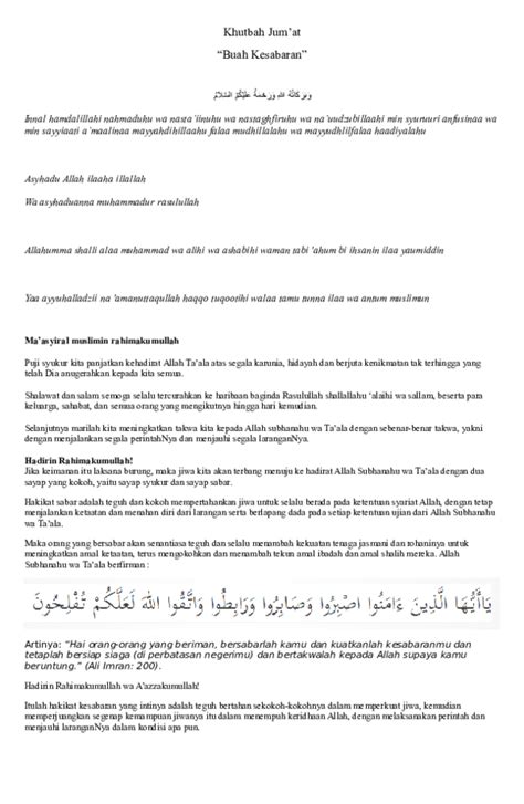 Detail Contoh Khutbah Jumat Lengkap Dan Singkat Koleksi Nomer 8