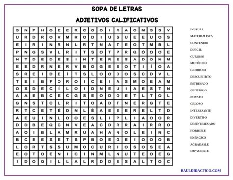 Adjetivos Espa Ol Ba L Did Ctico