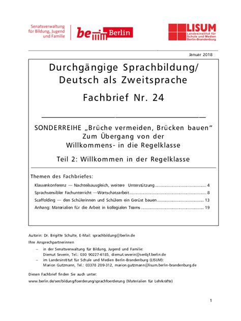 Fillable Online Bildungsserver Berlin Brandenburg Deutsch Als