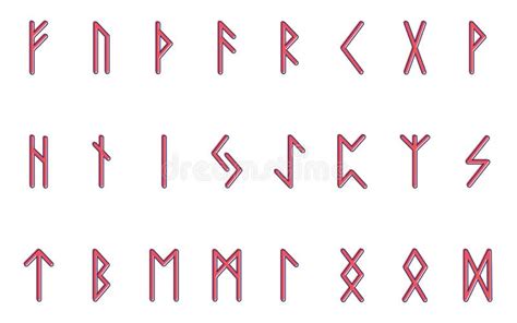 Satz Altnordisch Skandinavierrunen Runen Alphabet Futhark E Vektor