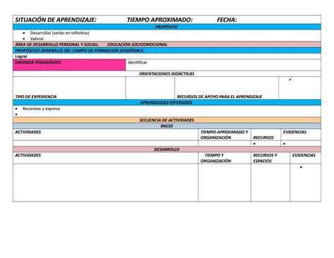 Formato De Planeacion En Word