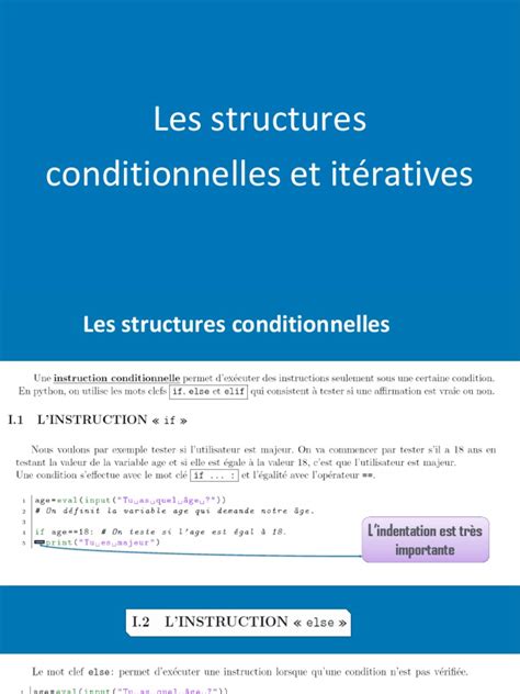 les structures conditionnelles et itératives pdf