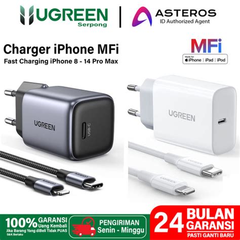 Jual UGREEN Charger IPhone 11 12 13 14 Lightning MFi PD Fast Charging