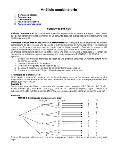analisis combinatorio 11 pdf puerto y estribor permutación