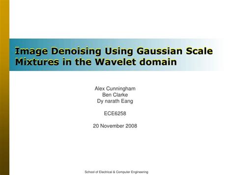 ppt image denoising using gaussian scale mixtures in the wavelet domain powerpoint