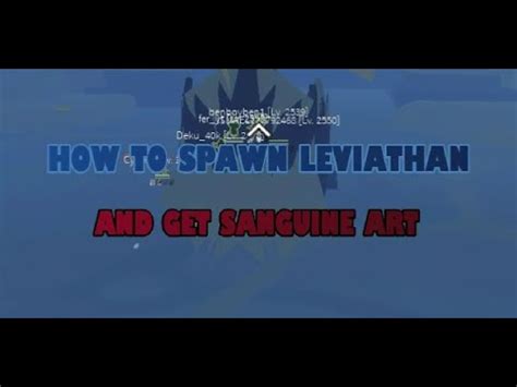 HOW TO SPAWN LEVIATHAN AND GET SANGUINE ART BLOX FRUITS UPDATE 20