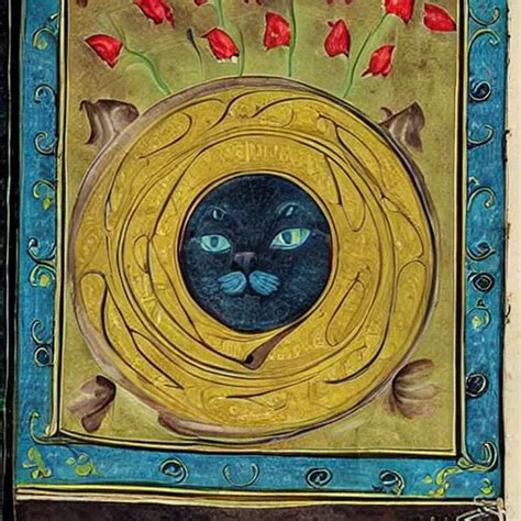 An Illuminated Manuscript Of A Cat Stable Diffusion OpenArt