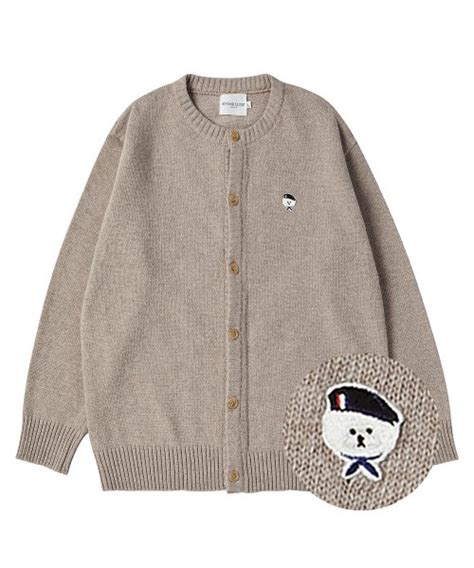 MUSINSA BEYOND CLOSET ILP Signature Wappen Soft Touch Round Cardigan