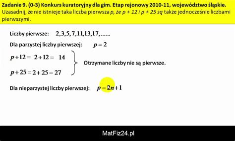 Uzasadnij że nie istnieje taka liczba pierwsza p że Zadanie 9