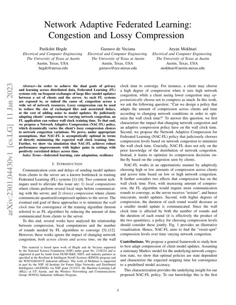 pdf network adaptive federated learning congestion and lossy compression