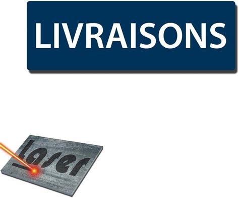 Plaque gravée autocollante 30x10 Livraisons fond bleu Amazon fr