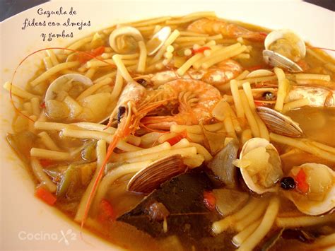 Cocinax2 Las Recetas De Laurita Cazuela De Fideos Con Almejas Y Gambas