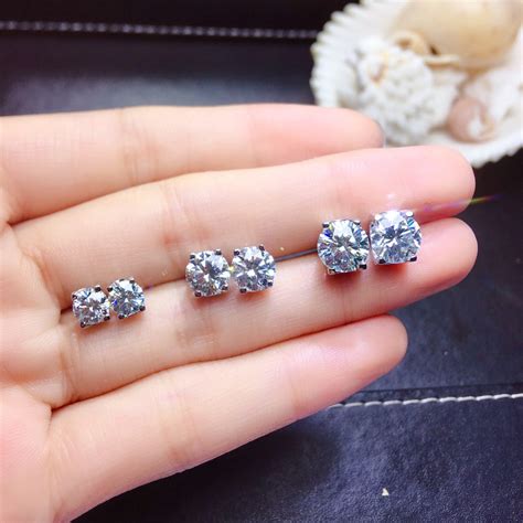 2ct Moissanite Stud Earrings 925 Sterling Silver Post Stud Etsy