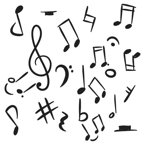 Doodle De Notas Musicales Vector Premium