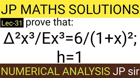 numerical analysis finite differences lecture 31 youtube