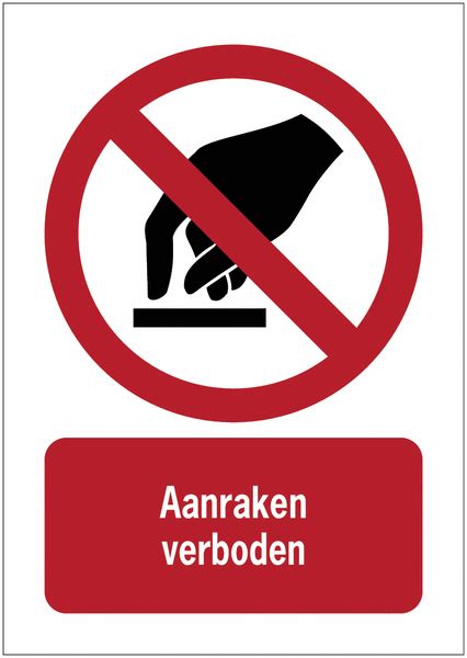 Verticale Verbodsborden En Stickers Iso Aanraken Verboden