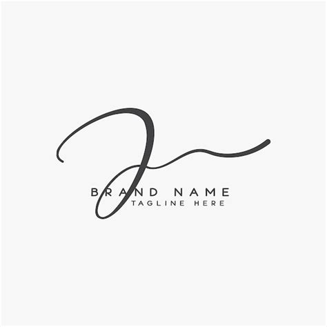 Logotipo De La Firma Manuscrita Inicial Vector Premium