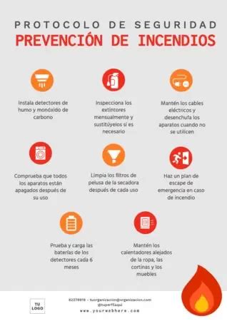 Crea un cartel de prevención de incendios online