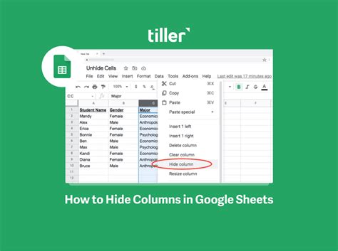How To Hide And Unhide Columns In Google Sheets