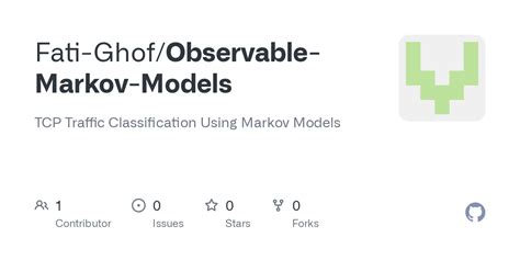 github fati ghof observable markov models tcp traffic classification using markov models