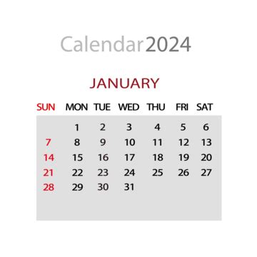 Vetor Transparente Do Calendário De Janeiro De 2024 PNG Janeiro 2024