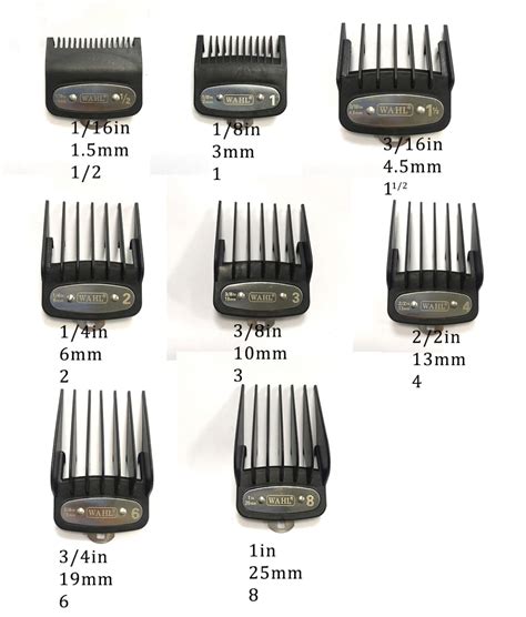 Kit 8 Pentes Metal Maquina Corte Cabelo P Wahl Rana Cosmeticos