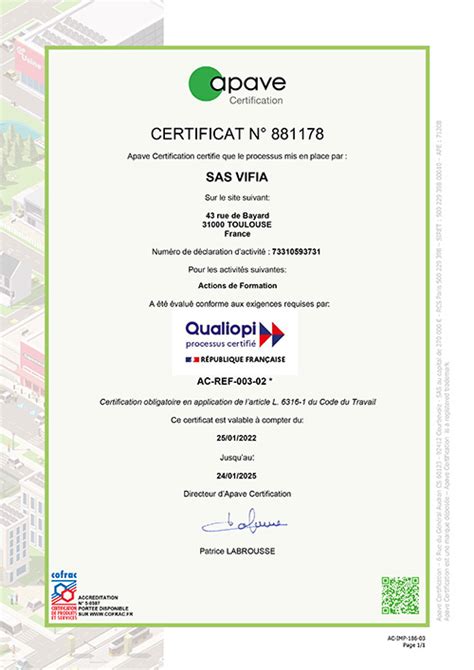 Certificat Qualiopi