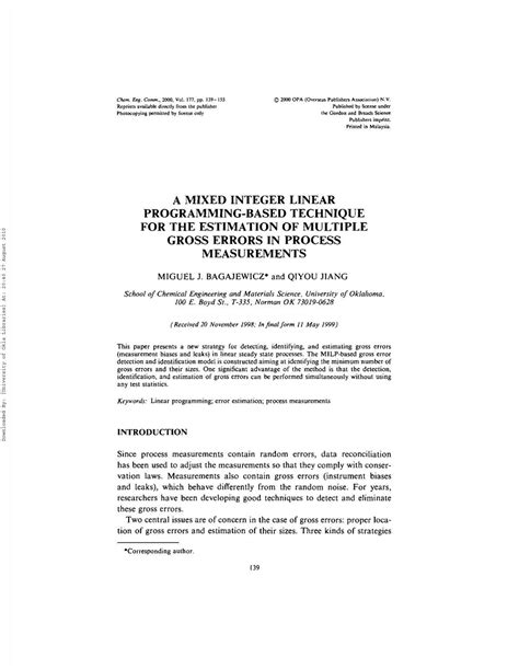 a mixed integer linear programming based technique for