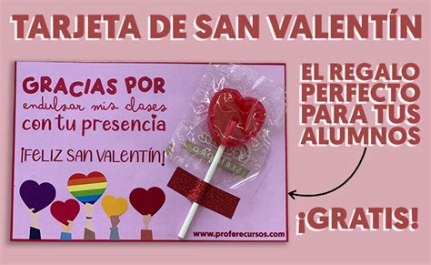 Tarjeta de Regalo de San Valentín Regalos de Profes