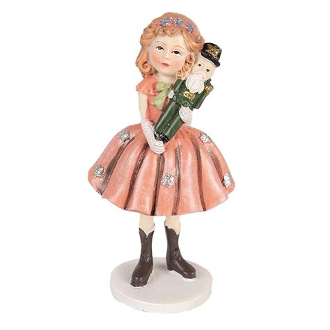 Clayre Eef Decoratie Beeld Kind 12 Cm Rood Polyresin Kerstfiguren