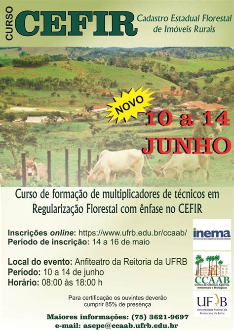 27 a 31 05 2019 Curso CEFIR Cadastro Estadual Florestal de Imóveis