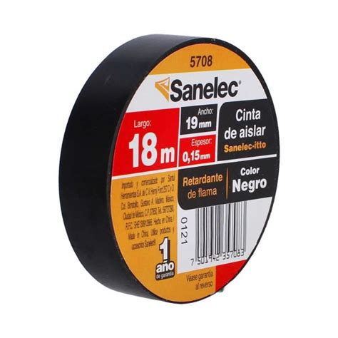 Cinta De Aislar Negra Mm X Metros Sanelec