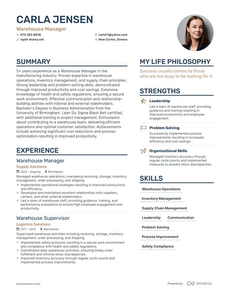 Successful Warehouse Manager Resume Examples And Writing Tips For