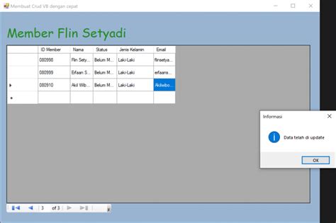 membuat crud dengan vb dan database mysql flin setyadi