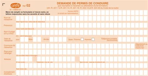 Cerfa 14882 01 Renouvellement Du Permis De Conduire