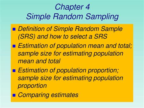 ppt chapter 4 simple random sampling powerpoint presentation free download id 2637065