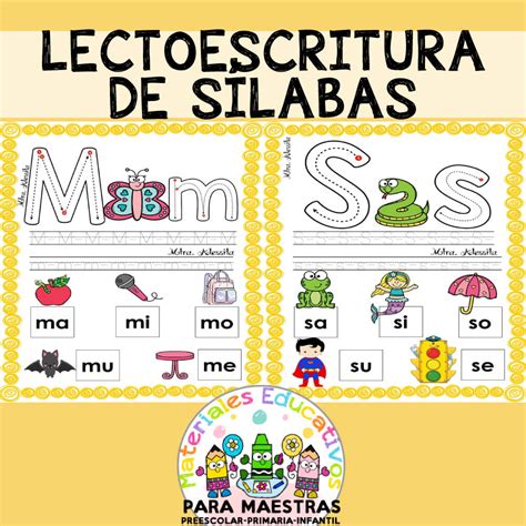 Lectoescritura para Trabajar las Sílabas Materiales Educativos para