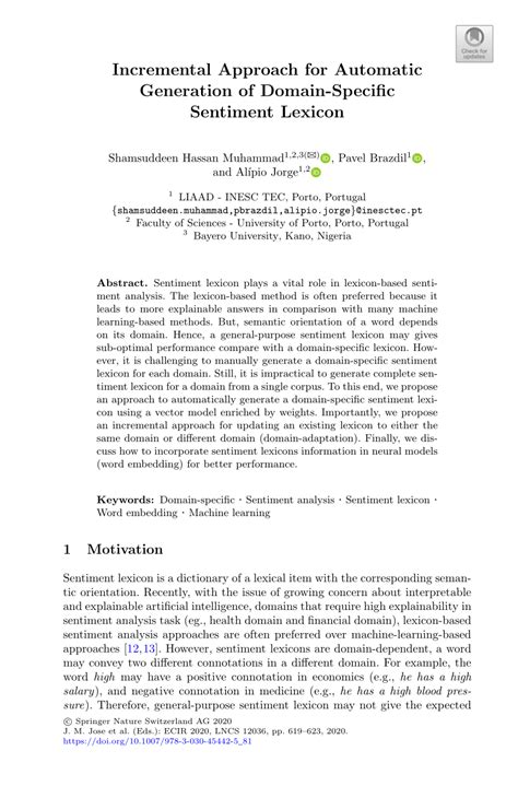pdf incremental approach for automatic generation of domain specific sentiment lexicon