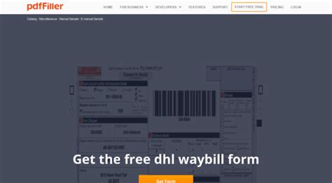 Dhl Waybill Form Pdffiller Pdffiller On Line Pdf Form Fi