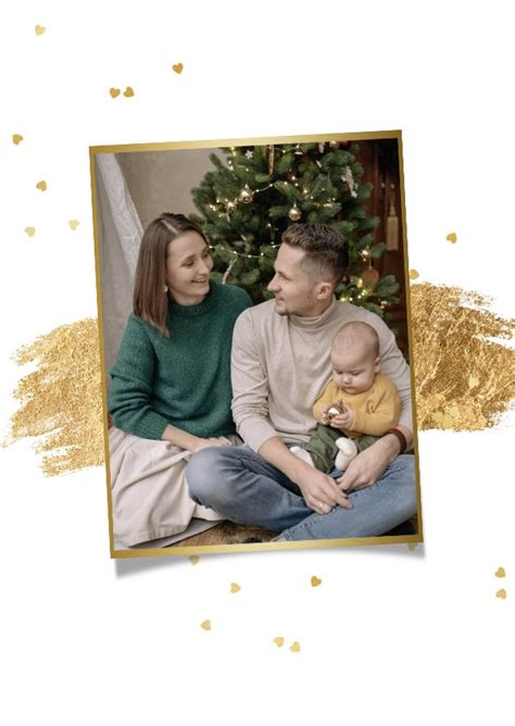 Kerstkaart Stijlvol Kerstknuffel Goud Kaartje2go