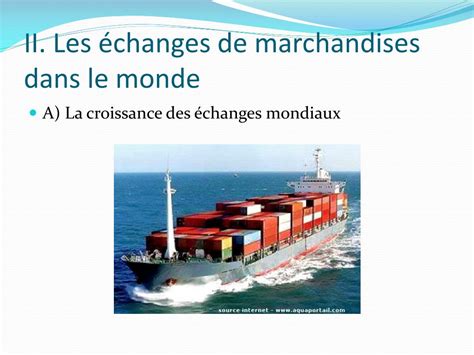 PPT Partie I Des échanges à la dimension du monde PowerPoint