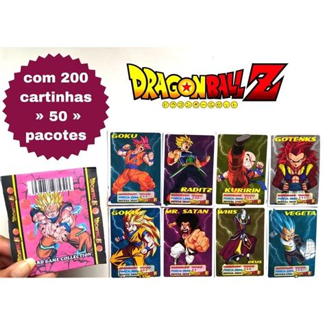 Kit 200 Cartinhas Dragon Ball Super 50 Pacotinhos Cards Dragon Ball