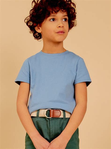 T shirt uni à col rond Bleu gris Kiabi 2 00