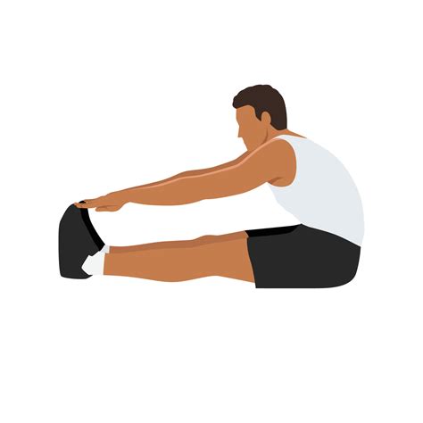 Man Doing Seated Toe Touch Stretch Exercise Flat Vector 23166875
