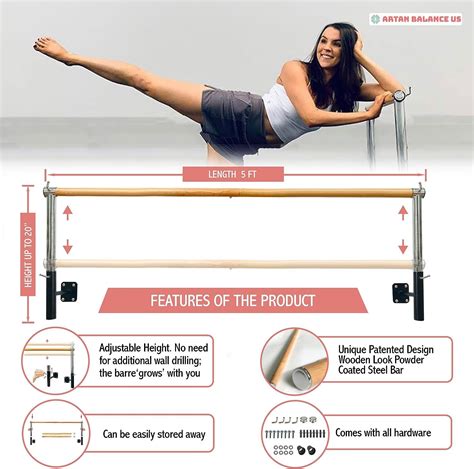 Artan Balance Ballet Barre Portable For Home Or Studio Height