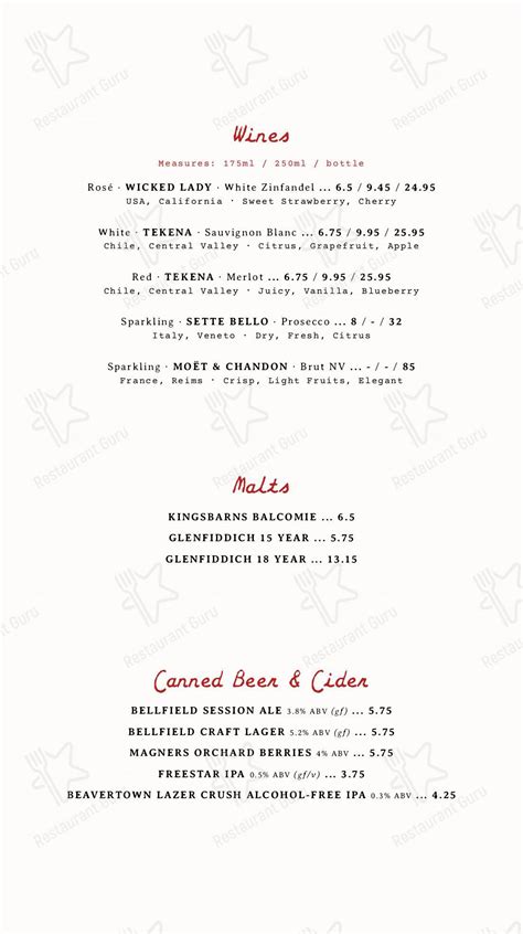 Menu At The Hide Pub Bar Saint Andrews