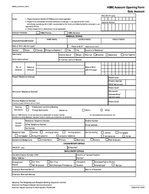 Hsbc Mx Account Opening Form Fill Online Printable Fillable