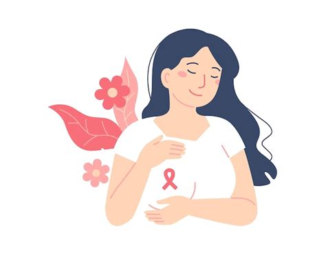 Concientización sobre el cáncer de mama mujer que sufre de cáncer de